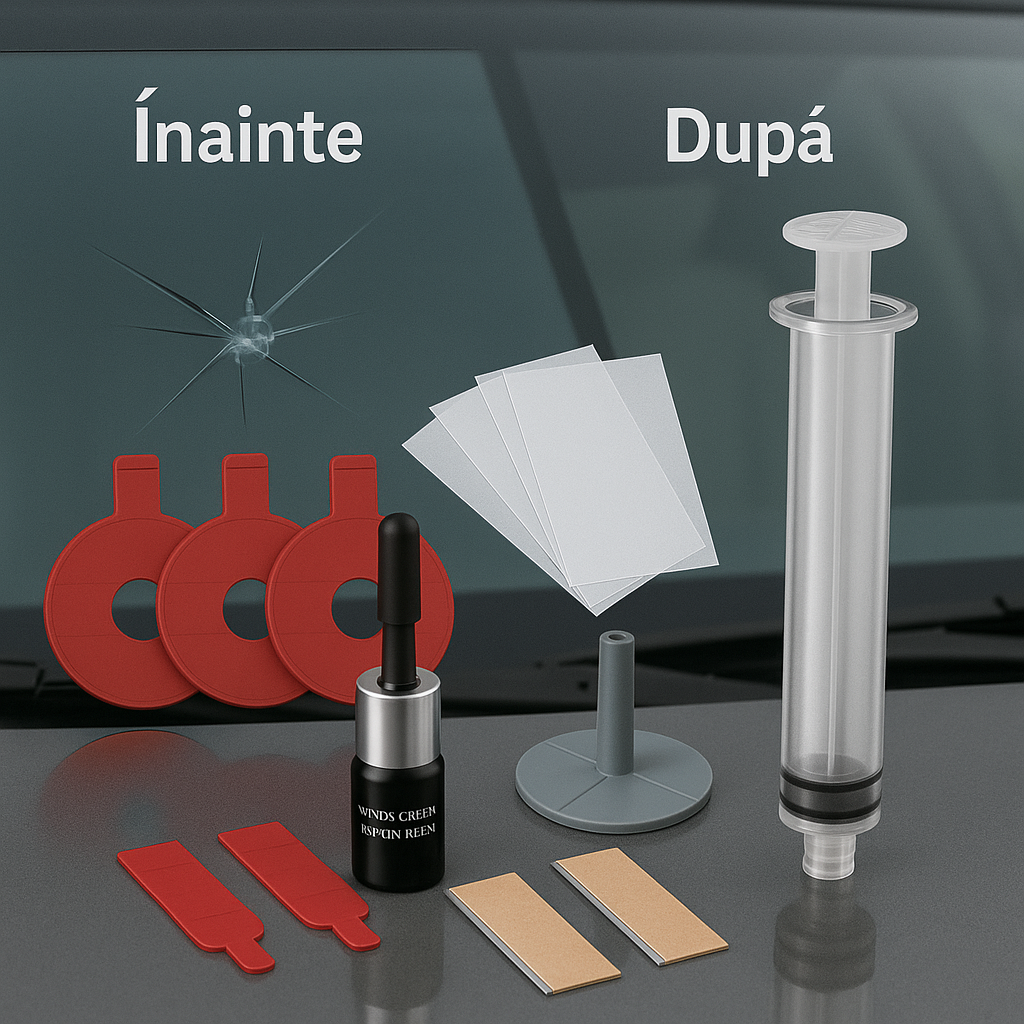 Kit adeziv reparatie fisuri, crapaturi si ciobituri din parbriz ...